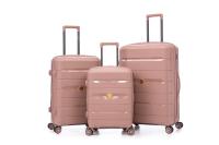 China 3pcs High Quality Travel Trolley 4 Wheels PP Luggage Trolley Suitcases  Sets for Long-distance Travel for sale