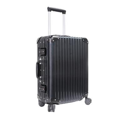 China 3pcs High Quality Travel Trolley 4 Wheels ABS Luggage aluminum frame Trolley Suitcases  Sets for Long-distance Travel for sale