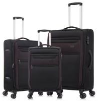 China 3 Pcs Custom Wholesale Travel Soft Suitcase High Quality Trolley Bag Fabric Luggage for Business for sale