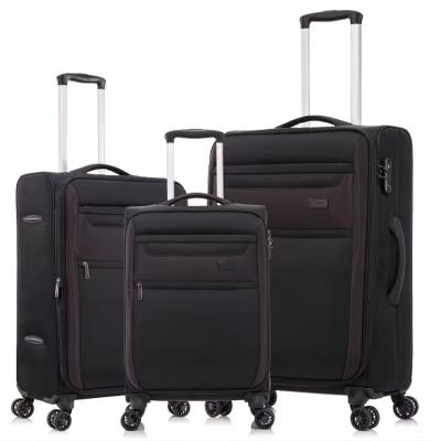 China 3 Pcs Custom Wholesale Travel Soft Suitcase High Quality Trolley Bag Fabric Luggage for Business for sale