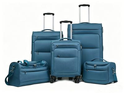 China 3 Pcs Custom Wholesale Travel Soft Suitcase High Quality Trolley Bag Fabric Luggage for Business for sale