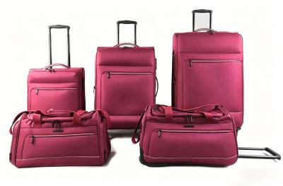 China 3 Pcs Custom Wholesale Travel Soft Suitcase High Quality Trolley Bag Fabric Luggage for Business for sale