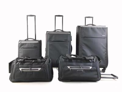 China 5 Pcs Custom Wholesale Travel Soft Suitcase High Quality Trolley Bag Fabric Luggage for Business for sale