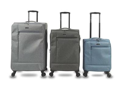 China 3Pcs Custom Wholesale Travel Soft Suitcase High Quality Trolley Bag Fabric Luggage for Business for sale