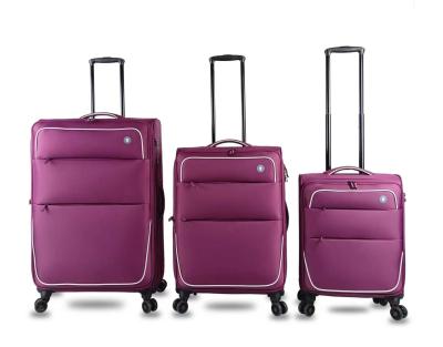 China 3Pcs Custom Wholesale Travel Soft Suitcase High Quality Trolley Bag Fabric Luggage for Business for sale