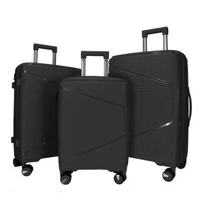 China 3pcs PP Luggage Set with 360° Double Wheels and TSA Lock for Long-Distance Travel for sale