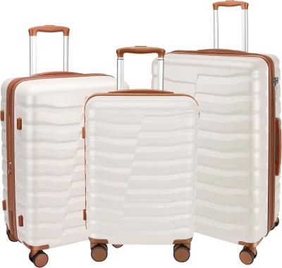 China 3pcs High Quality Travel Trolley 4 Wheels PC Luggage Trolley Suitcases  Sets for Long-distance Travel for sale