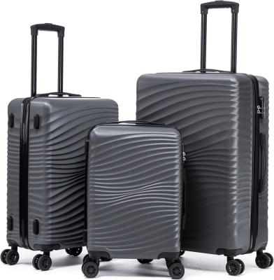 China 3pcs High Quality Travel Trolley 4 Wheels PC Luggage Trolley Suitcases  Sets for Long-distance Travel for sale