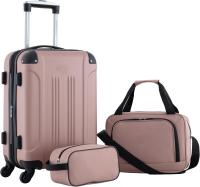 China 3pcs High Quality Travel Trolley 4 Wheels PC Luggage Trolley Suitcases  Sets for Long-distance Travel for sale