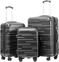 China 3pcs High Quality Travel Trolley 4 Wheels PC Luggage Trolley Suitcases  Sets for Long-distance Travel for sale