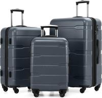 China 3pcs High Quality Travel Trolley 4 Wheels PC Luggage Trolley Suitcases  Sets for Long-distance Travel for sale