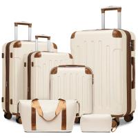 China Unisex 6-Piece ABS Spinner Luggage Set Custom New Design Vintage 20/24/28 Inch Carry-On Boarding Travel Trolley Suitcase 360 for sale