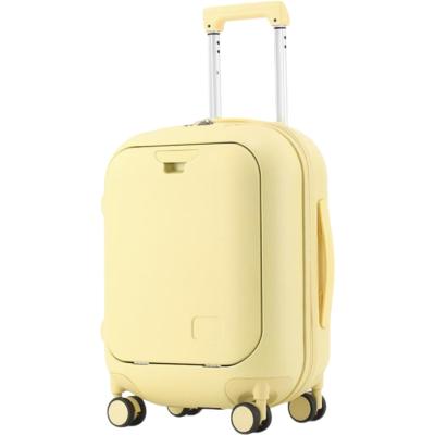 China New Arrival Front-Opening Spinner PC Trolley Luggage 20-Inch Carry-On Suitcase with TSA Lock for sale