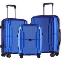 China 3-Piece Ultra-Light Scratch-Proof PP Trolley Luggage Set Large Capacity for Students for sale