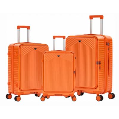 China 3pcs High Quality Travel Trolley 4 Wheels ABS Luggage Trolley Suitcases Sets for Long-distance Travel for sale