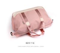 China Women Pink Waterproof Oxford Duffle Bag Travel Sport Gym Bag Weekend Overnight Luggage Handbag with Shoe Compartment for sale