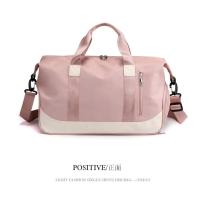 China Women Pink Waterproof Oxford Duffle Bag Travel Sport Gym Bag Weekend Overnight Luggage Handbag with Shoe Compartment for sale