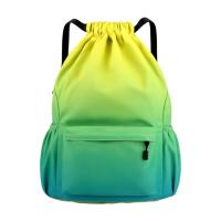 China Waterproof Kids Man Basketball Storage Custom LOGO Polyester Nylon Drawstring Backpack Bag With Zipper for sale