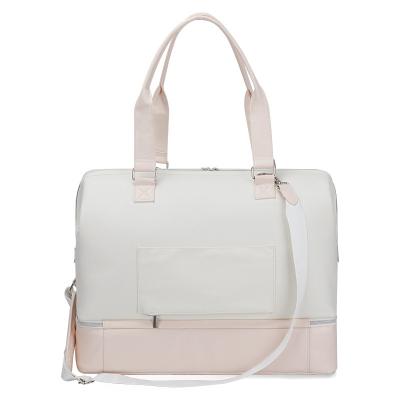 China Custom Canvas Travel Tote Bag with Shoes Compartment Carry-on Clothing Duffel Golf Sport Boston Bag for sale