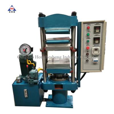 China ISO CE 50 Ton Hydraulic Rubber Vulcanizing Press Machine 380*380mm PLC HIM Control for sale