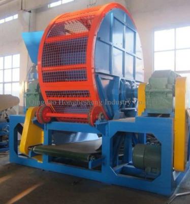 China 11KW 1200mm Waste Tire Shredding Plant Rubber Tire Shredder 50*50mm Blocks for sale