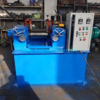 China Lab Two Roll Open Mixing Mill Electric Heating Water Cooling PLC Controlled for sale