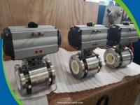 China Ceramic Lined Pneumatic Ball Valve Medium Pressure Clamp Connection DN15-DN300 for sale