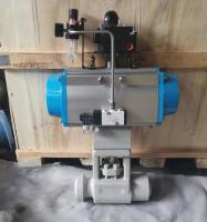 China Pneumatic Ball Valve with 3 Position Actuator 0-45-90 Degree Adjustable Stop for sale
