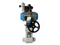 China F91 Pneumatic Isolation Valve with 3 Position Actuator 0-90 Degree Adjustable Stop for sale