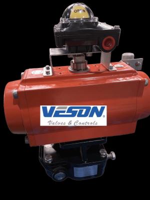China ISO5211 DIN3337 Scotch Yoke Pneumatic Actuator 2-8 Bar 32-400 Size Anodized for sale