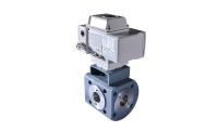China Electric 3-Way Ball Valve DN20-DN100 with IP67 Protection and 220V/110V AC Options for Industrial Flow Control for sale