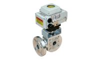 China Electric 3-Way T/L Type Ball Valve DN20-DN100 with 220V/110V AC Actuator and IP67 Protection for sale