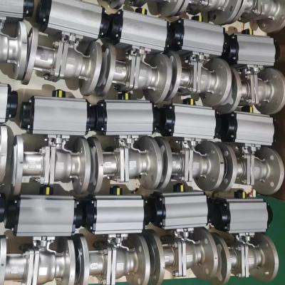 China Socket Weld Horizontal Pneumatic Air Actuator On Off Valve With Limit Switches for sale