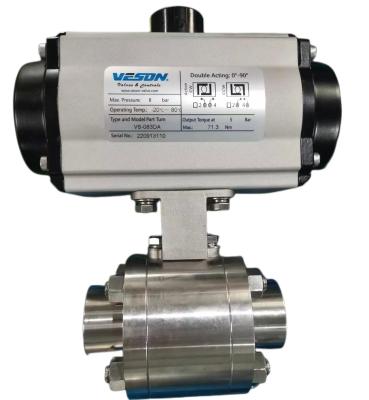 China 3 Piece Pneumatic Ball Valve ASME Class 800 1500 Forged Steel Floating Ball Valve 15mm to 50mm for sale