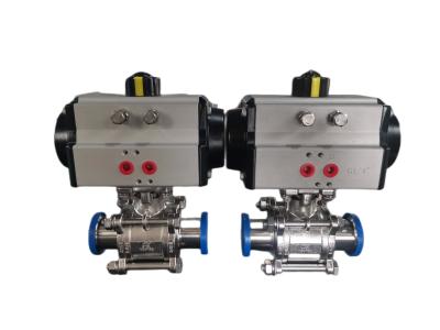 China Actuated Sanitary Tri-Clamp Ball Valve Full Port 1000 PSI WOG SS316 for sale