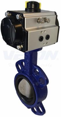China Pneumatic Cylinder Operated Butterfly Valve with Metal Seating - 16 Bar Pressure, DN25 to DN300 Sizes, WRAS Approved for sale