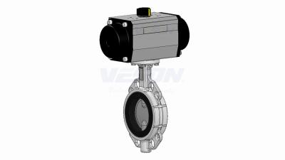 China Wafer Type Air Actuated Butterfly Valve DN25-300mm with 16 Bar Pressure and Spring Return Function for sale