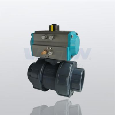 China TU Pneumatic Operated Ball Valve with Double Acting Actuator 2.5-4 Inch Size Range 4-8 Bar Pressure for sale