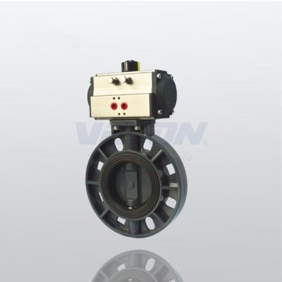 China PVC-U PP-H FRPP Pneumatic Butterfly Valve 2.5