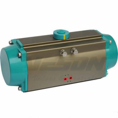 China Rotary Machine Pneumatic Rack and Pinion Actuator with 90° Rotation and 2-8 Bar Pressure Range for sale