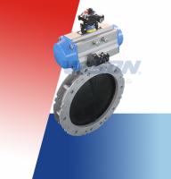China Automated Butterfly Valve with Pneumatic Actuator for Dry Bulk and Liquid Slurry Applications - 16 Bar Pressure, DN25 to DN300 Sizes for sale