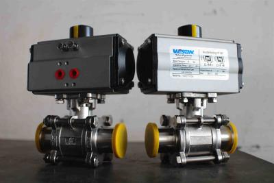 China Food Grade Sanitary Pneumatic Ball Valve with 0.25-0.8 MPa Actuator and 90° Rotation for Industrial Applications for sale