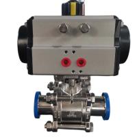 China Sanitary Stainless Steel Electric Actuated Ball Valve 1/4 to 4 Inch ISO5211 3-PC Clamp Type 1000WOG for sale
