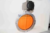 China Air Operated Pneumatic Butterfly Valve - Double Flange Damper for Industrial Gas Control Applications for sale
