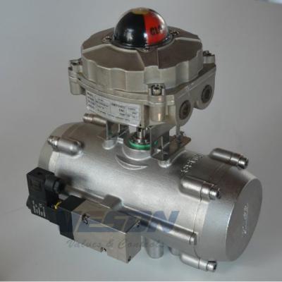 China Stainless Steel Spring Return Pneumatic Actuator 2-8 Bar Rack and Pinion Rotary Valve Actuator for sale