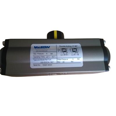China Pneumatic Rotary Actuator 180 Degree Double Acting Hard Anodized Aluminum ISO5211 DIN3337 for sale
