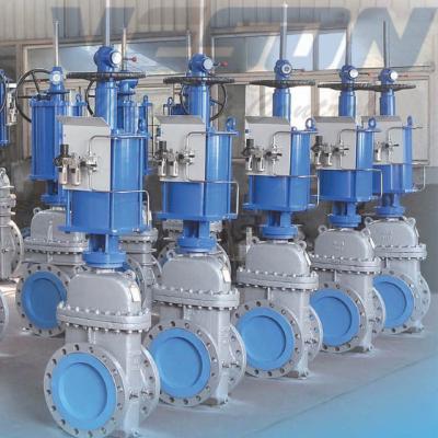 China Carbon Steel Pneumatic Gate Valve Actuator - 12 Bar Pressure, 1.8 Million N Thrust Heavy Duty Linear Rotary Actuator for sale