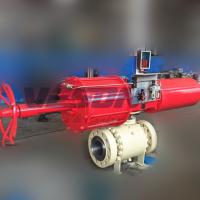 China Cast Iron Pneumatic On Off Valve 2-Way Heavy Duty Type with Scotch Yoke Actuator - 3-6 BAR Operating Range for sale
