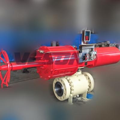 China Cast Iron Pneumatic On Off Valve 2-Way Heavy Duty Type with Scotch Yoke Actuator - 3-6 BAR Operating Range for sale