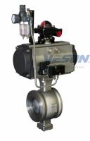 China V Notch Pneumatic Actuated Ball Valve with Nickel Plating - DN25 to 10